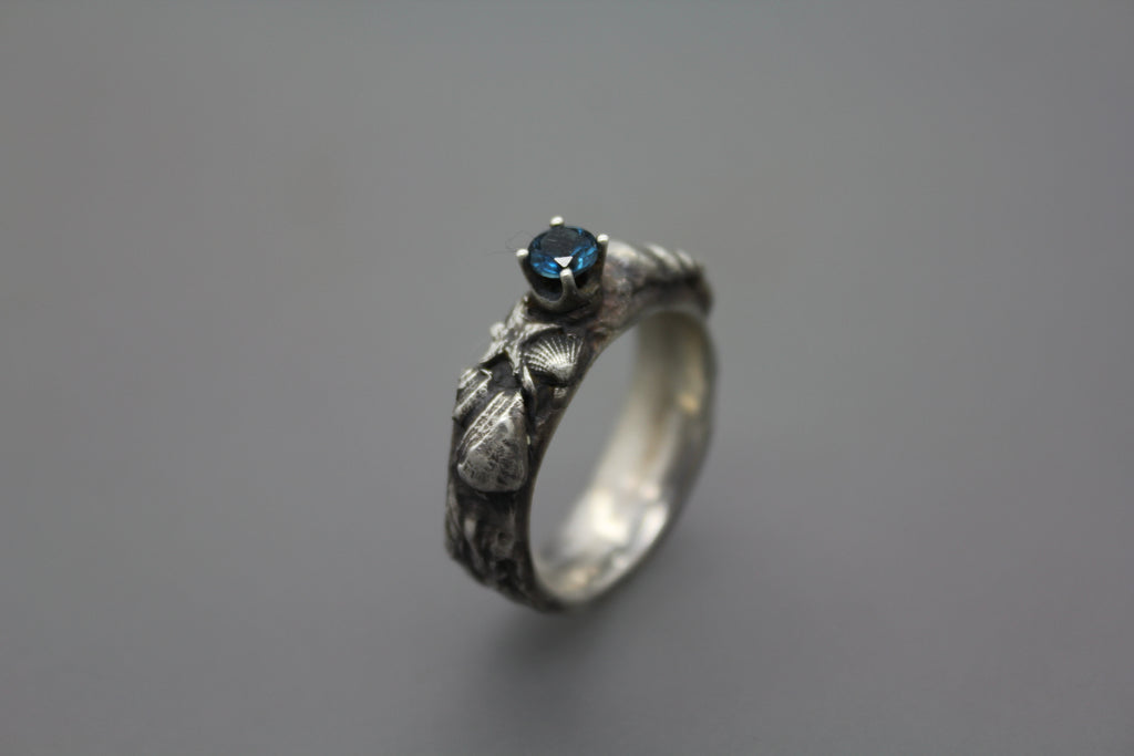 Handmade Sterling Silver And Blue Topaz Ocean Beach Statement Ring ...