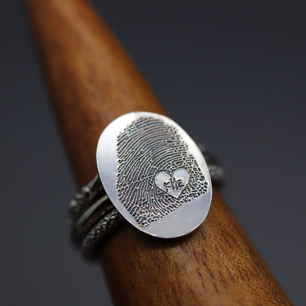 Stacking Custom Fingerprint Rings – Ashley Lozano Jewelry